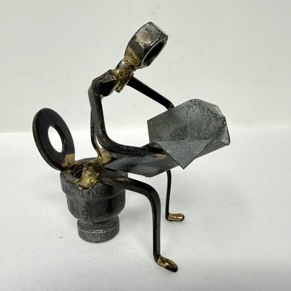 Handmade | Accents | Handmade Nut Bolt Metal Reader Sculpture ...